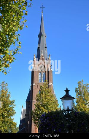 The historic city center of Weesp, a small town located in the East of ...