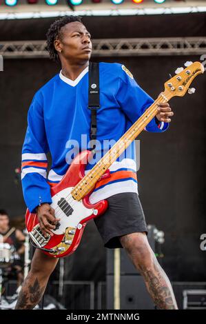 Franz Lyons of Turnstile performs at Rock On The Range Music Festival ...