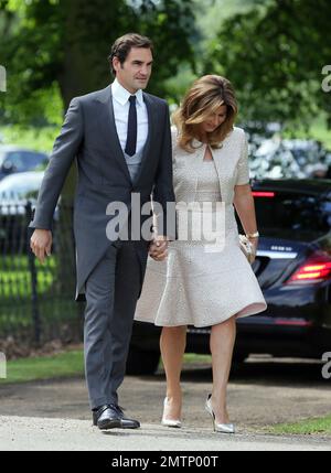 Roger Federer and his wife Mirka arrive at St Mark's church in ...