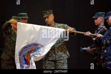 U.S. Marine Corps Brig. Gen. Anthony Henderson speaks during a change ...