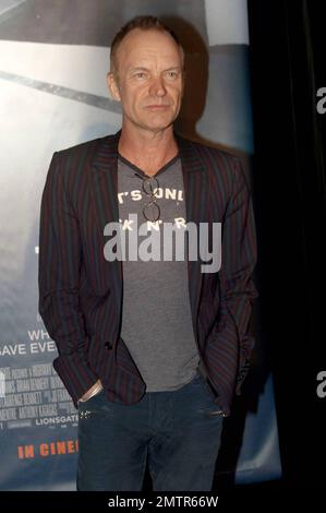 Musician Sting (aka Gordon Sumner) wears a snazzy striped jacket at the ...