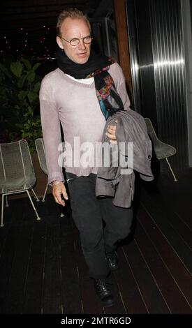Musician Sting (Gordon Sumner) leaves Cafe Habana wearing bookish ...