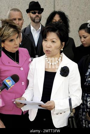 Gloria Allred and the family of murder victim Felicia Tang hold a press ...
