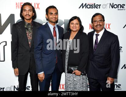 The Ansari family, from left, Aniz Ansari, Aziz Ansari, Fatima Ansari ...