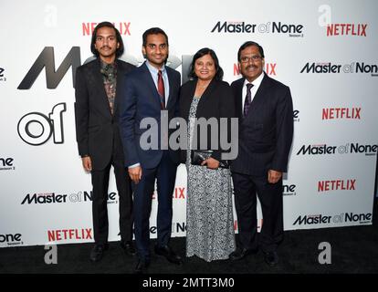 The Ansari family, from left, Aniz Ansari, Aziz Ansari, Fatima Ansari ...