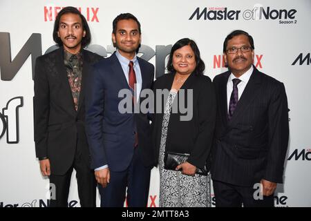 The Ansari family, from left Aniz Ansari, Aziz Ansari, Fatima Ansari ...