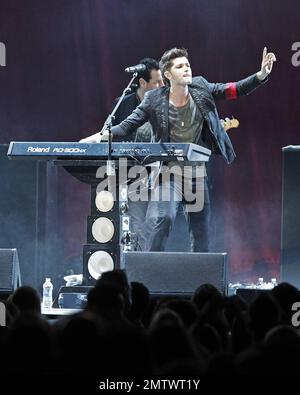 Danny O'Donoghue, lead vocalist of "The Script" performs with his ...