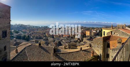 Panoramic view of Bolsena. Lake Bolsena. Italy. Old Italian Town Stock ...