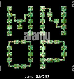 Illustration of Printed Circuit Board alphabet - letters I-L Stock ...