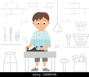 Carpenter Man Colored Cartoon Illustration Stock Vector Image & Art - Alamy