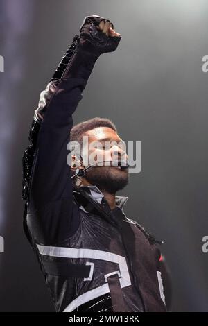 Usher performs live in concert at the O2 Arena in London, UK. 2/2/11 ...