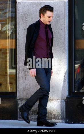 EXCLUSIVE!! Justin Ritter strolls between takes on the set of the new ...