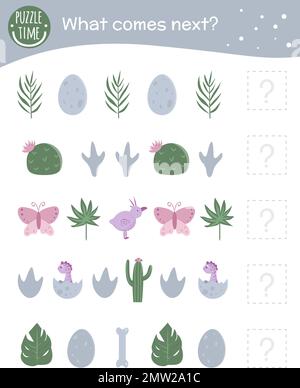 What comes next. Dinosaur logical activity for preschool children with ...