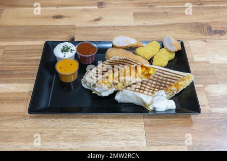Mexican dishe culinary Still Life. Tacos Kebab with grilled lamb and ...