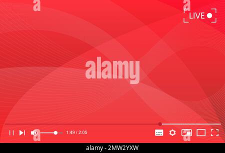 Multimedia video player with blue wavy background, live streaming cover ...