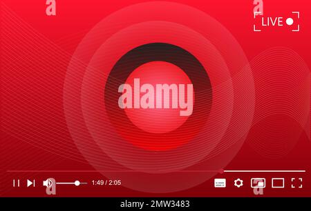 Multimedia video player with blue wavy background, live streaming cover ...