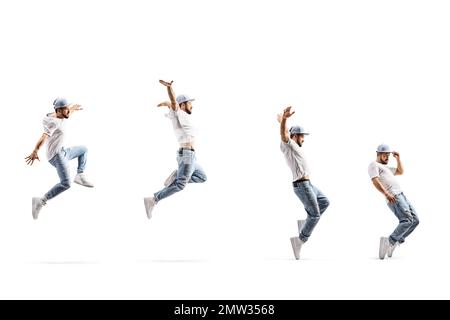 Male dancer in many poses isolated on white background Stock Photo - Alamy