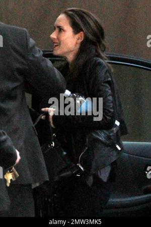 EXCLUSIVE!! Actress Winona Ryder wears all black as she arrives at a ...