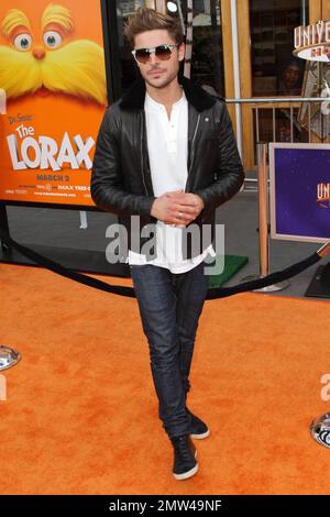 Zac Effron at the "Lorax" Premiere held at Universal Studios. Los ...