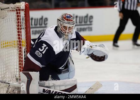Colorado Avalanche goalie Calvin Pickard (31) in the second period of ...