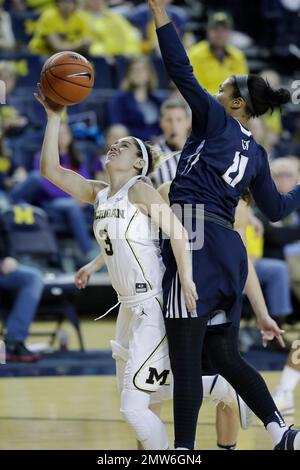 Michigan guard Katelynn Flaherty shoots a free throw during the second ...
