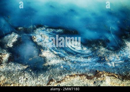 Hydrogen sulfide stagnant salt marsh. Gas turns turbid blue in water on ...