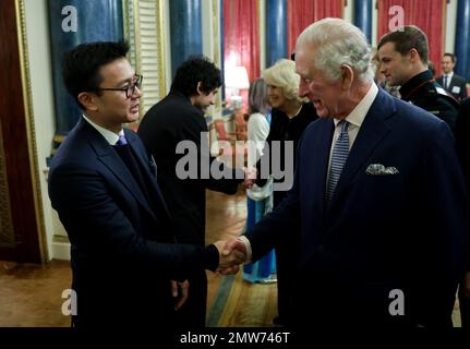 King Charles III (right) during an audience with Surangel S. Whipps, Jr ...