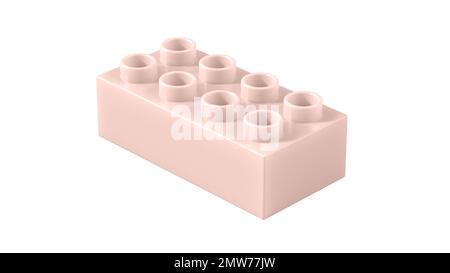 Blush Pink Plastic Lego Block Isolated on a Black Background. Children ...