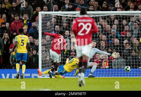 Anthony Martial of Manchester United scores the third goal during the ...