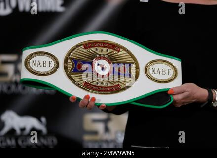 Claressa Shields during the weigh-in at the Genesis Cinema, London ...