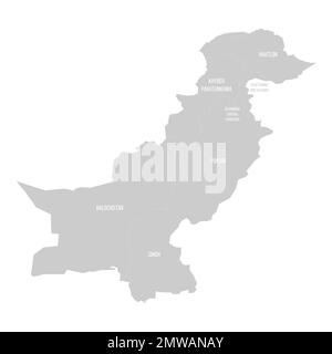 Pakistan political map of administrative divisions - provinces and ...