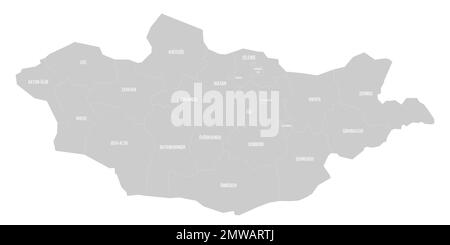 Mongolia political map of administrative divisions Stock Vector Image ...