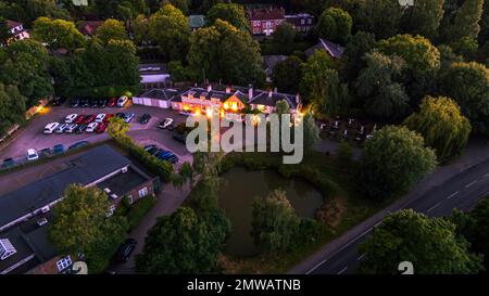 An aerial view of Totteridge Village in sunset Stock Photo - Alamy