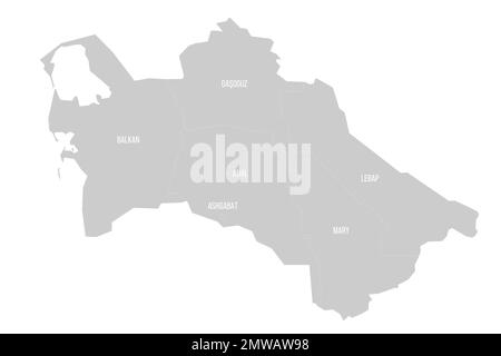 Turkmenistan political map of administrative divisions Stock Vector ...