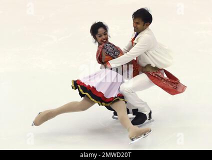 Aldrin Elizabeth Mathew and Anup Kumar Yama of India perform in the Ice ...