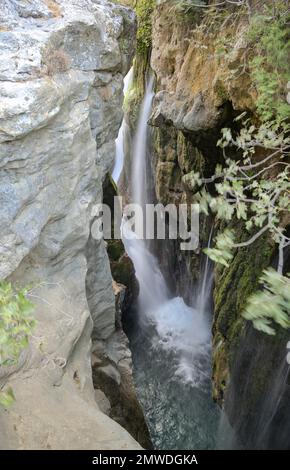 Waterfall, Kourtaliotiko Gorge, Crete, Greece Stock Photo - Alamy