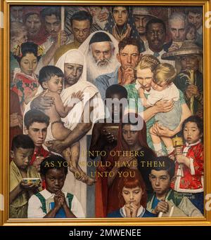 Norman Rockwell painting called Golden Rule done in 1961 for the ...