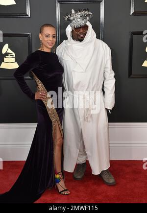 Carlon Thompson-Clinton, left, and George Clinton attend the Clive ...