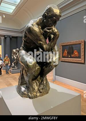 'The Thinker' by Auguste Rodin is an iconic bronze sculpture measuring ...
