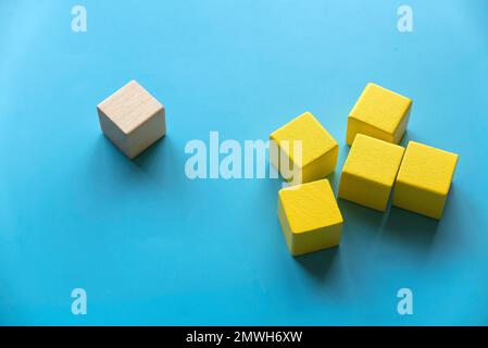 Category concept. Different shape of yellow wooden geometry block ...