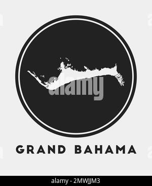 Grand Bahama logo. Badge of the island. Layered circular sign around ...