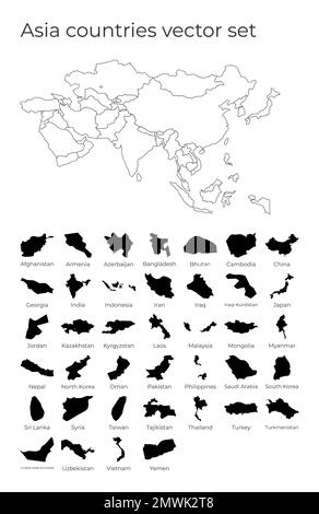 Asia map. Borders of Asia for your infographic. Vector continent shape ...