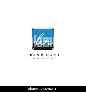 BR Initial letter handwriting and signature logo. A concept handwriting ...