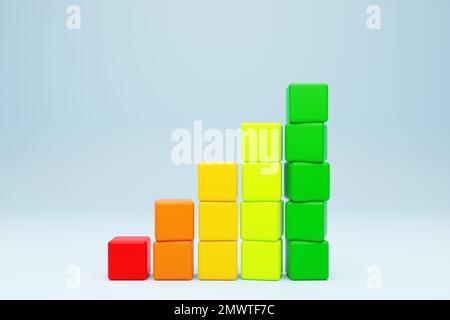 Vertical indicator chart. 3D illustration Stock Photo - Alamy
