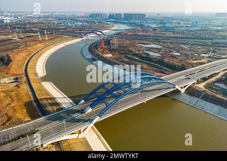 HEFEI, CHINA - JANUARY 31, 2023 - Aerial photo shows the Water ...