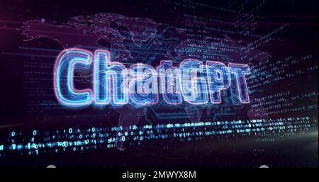 ChatGPT neon sign concept, open ai chat gpt bot and artificial ...