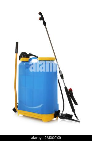 Manual insecticide sprayer isolated on white. Pest control Stock Photo ...