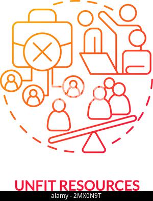 Unfit resources red concept icon Stock Vector Image & Art - Alamy