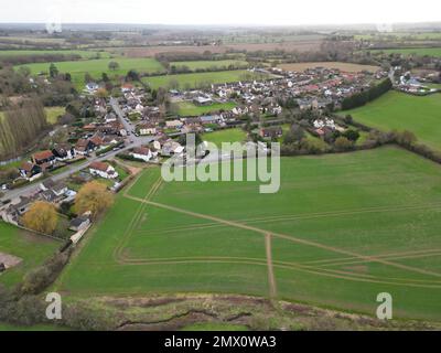 Fyfield ,small village Essex UK high angle Drone, Aerial, view from air ...