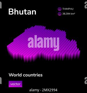 Stylized simple outline map of Bhutan icon. Blue sketch map of Bhutan ...